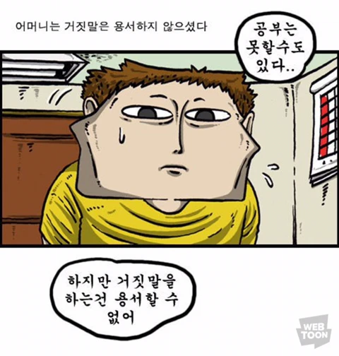 공부는 못해도 되지만 거짓말은 안된다고 혼내셨던 참 어머니.jpg